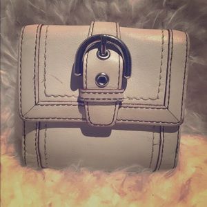 Coach | Bags | Coach Mini Wallet White Leather | Poshmark